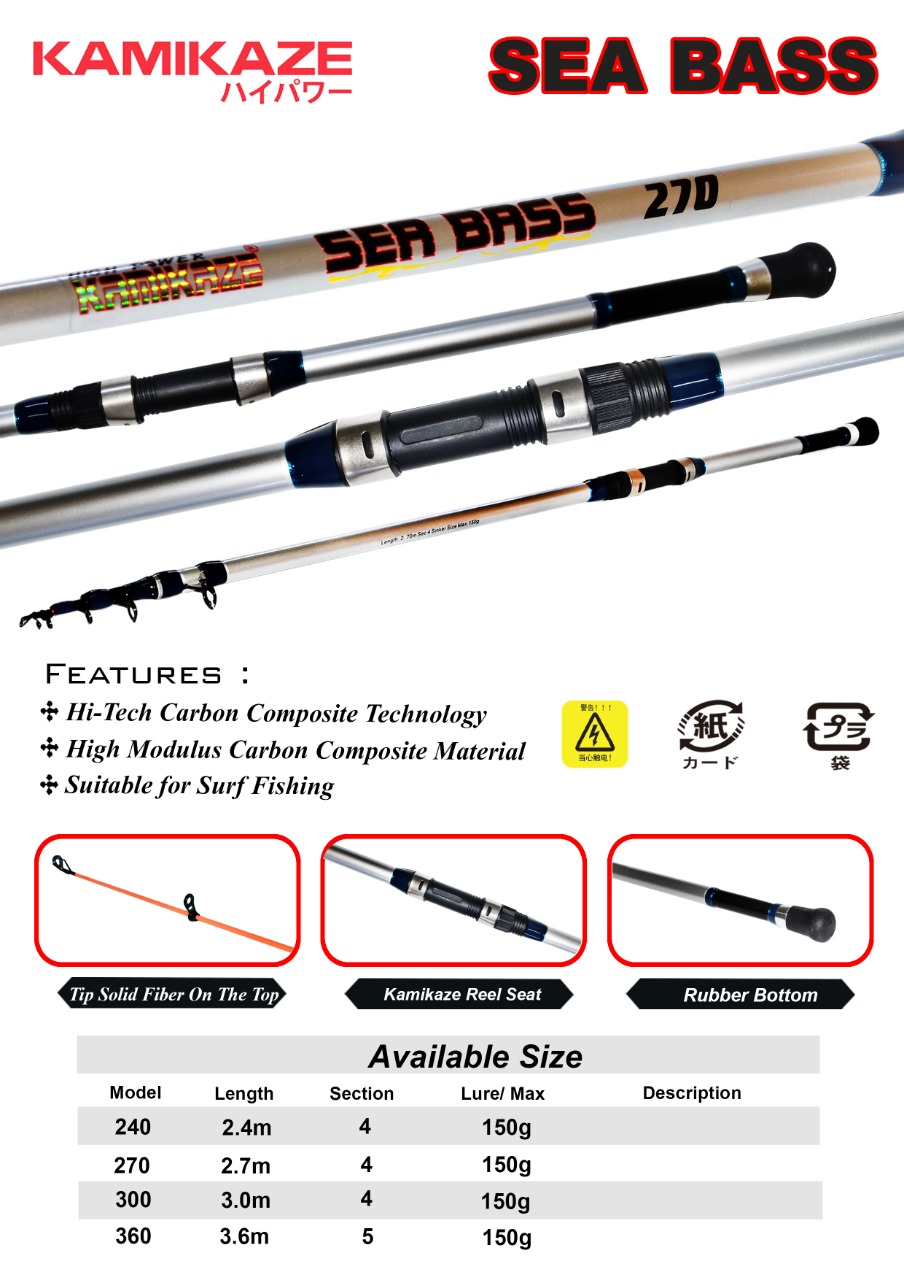 Alat Pancing Joran Stik Pancing Antena Telescopic Surf Casting KAMIKAZE ...