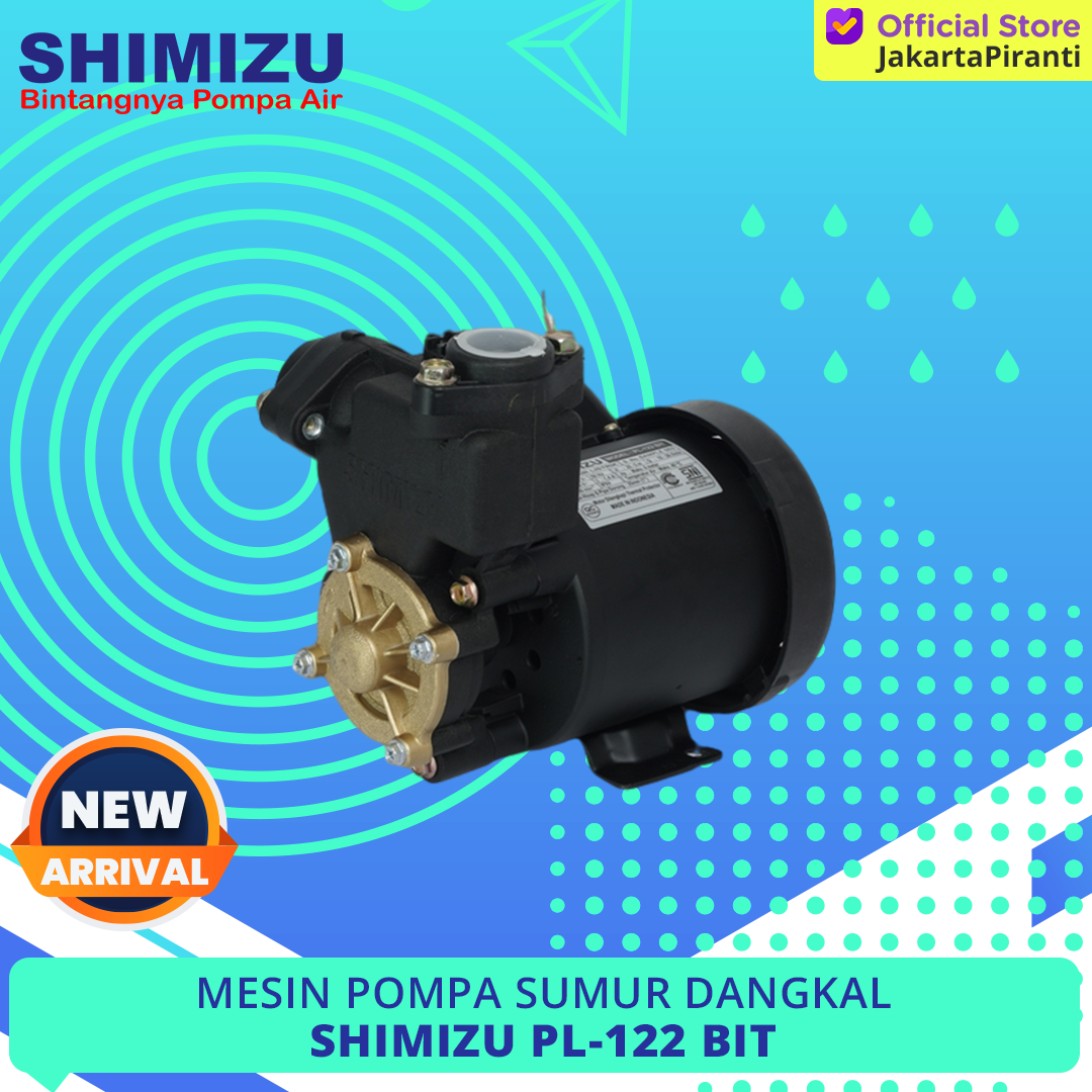 Mesin Pompa Air Sumur Dangkal 125 Watt Tahan Karat Shimizu PL-122 BIT ...