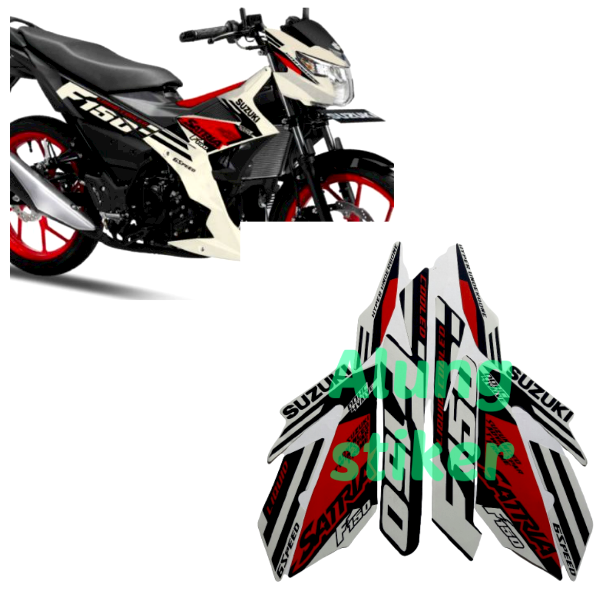 STIKER STRIPING LIS LES BODY MOTOR SUZUKI SATRIA F150 TAHUN 2022 WARNA ...