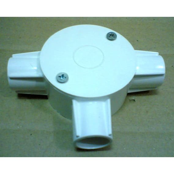 Tee Dus PUTIH 20 mm Cabang 4 Lubang I Duradus Kabel Listrik BULAT Isi 4 ...