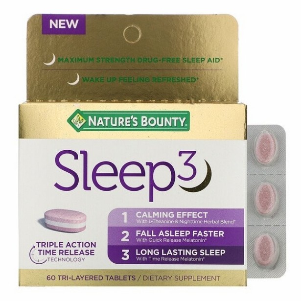 Nature's Bounty Sleep 3 Maximum Strength Sleep 60 Tablets - Melatonin ...