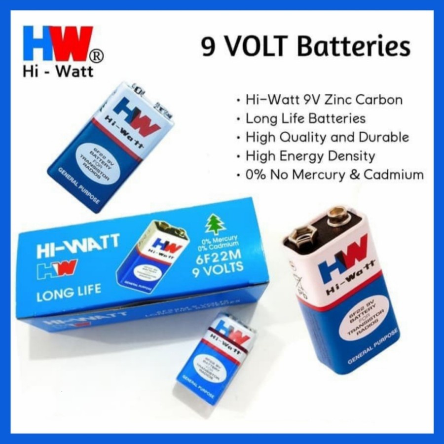 Baterai 9V 9volt 9 volt Batu Batre Kotak Batere Remote Battery | Lazada ...