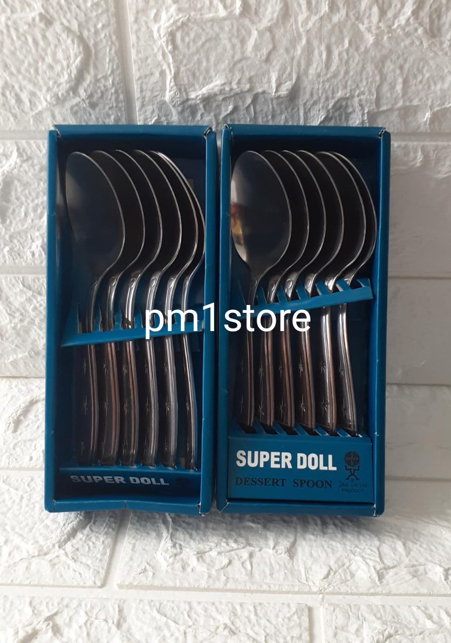 Original Sendok Makan Super Doll Steanles Stell Isi 12 Pcs/1LUSIN ...