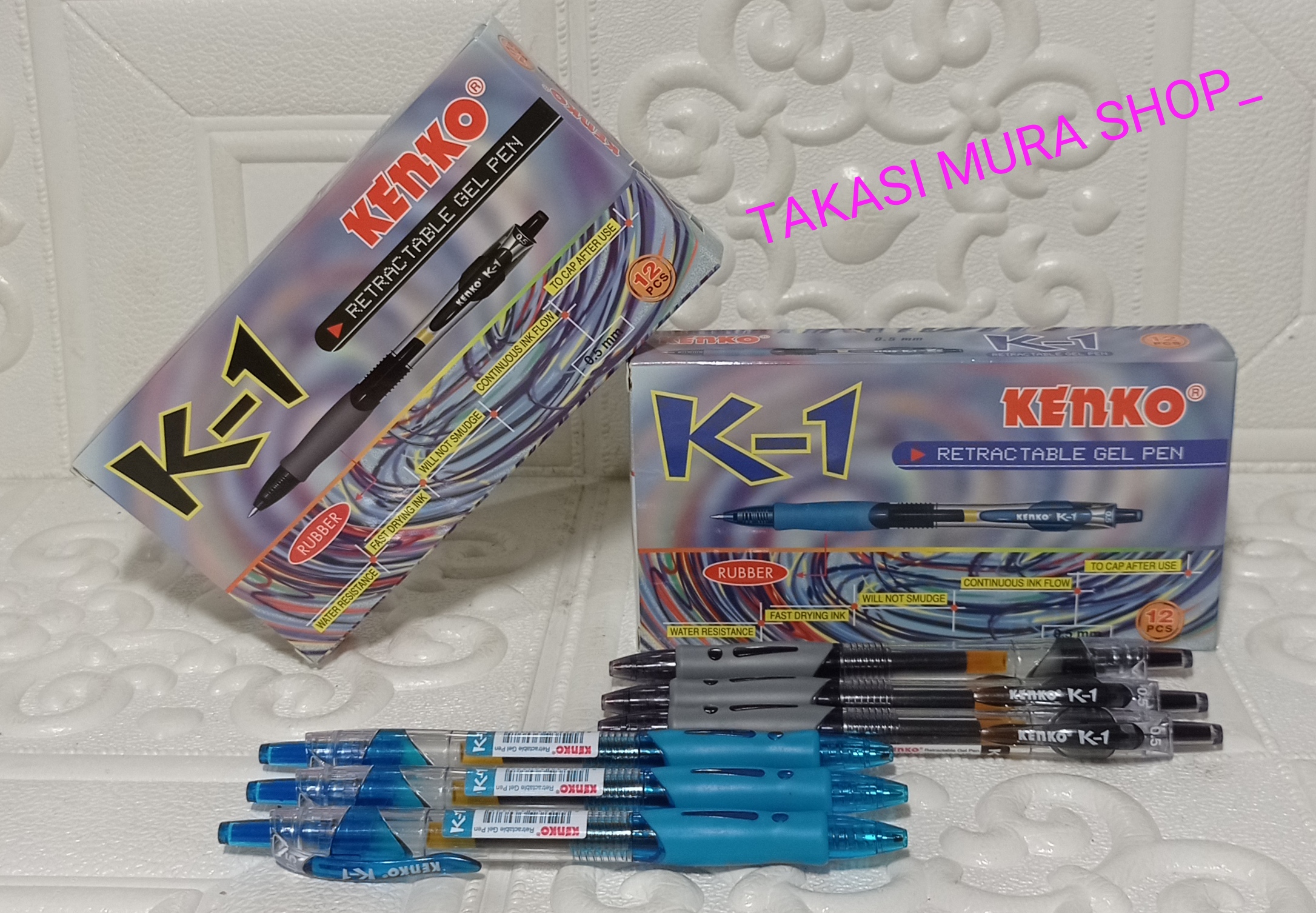 Pena Gel K1 KENKO Retactable Gel Pen isi 12 pcs | Lazada Indonesia