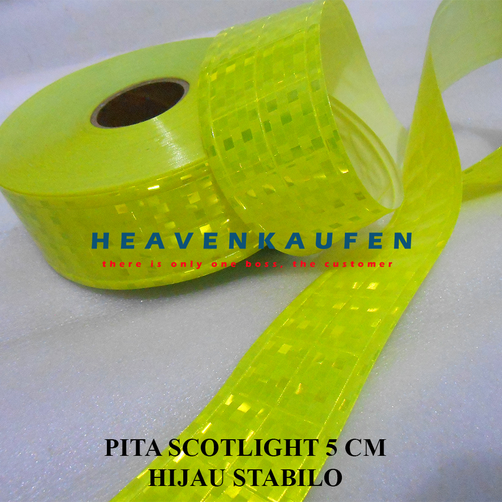 Pita Reflektif PVC Scotlight Skotlet Lebar 5 cm Warna Hijau Stabilo ...