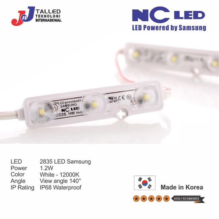 Lampu module led 3 mata NC led samsung 2835 White 1.2W Made in Korea 50 ...
