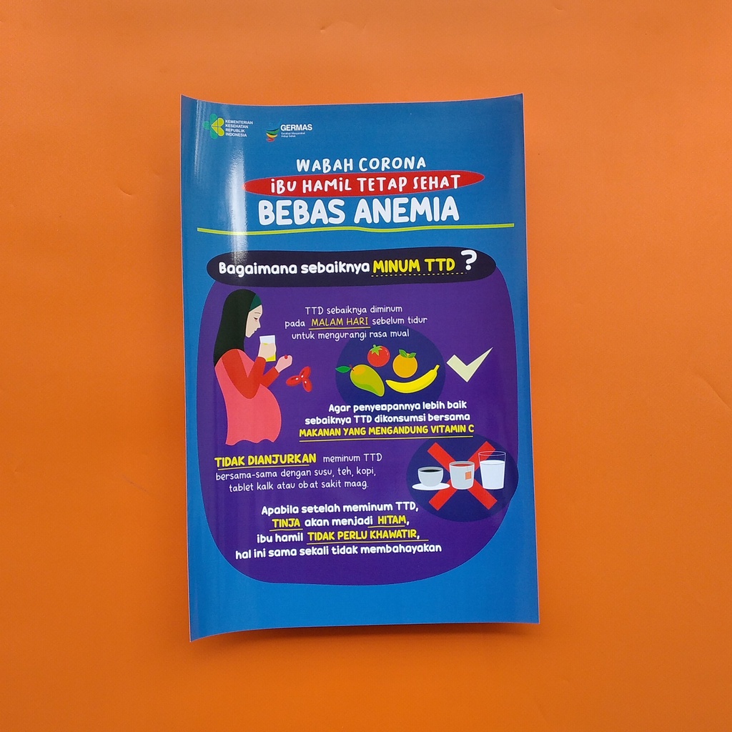 Poster Anemia Ibu Hamil : bagaimana cara minum TTD, poster LAMINASI ...