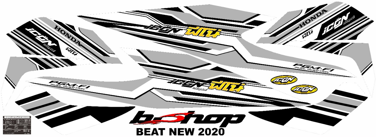 Striping sticker motor Beat New 2020 variasi warna Abu-Abu | Lazada ...