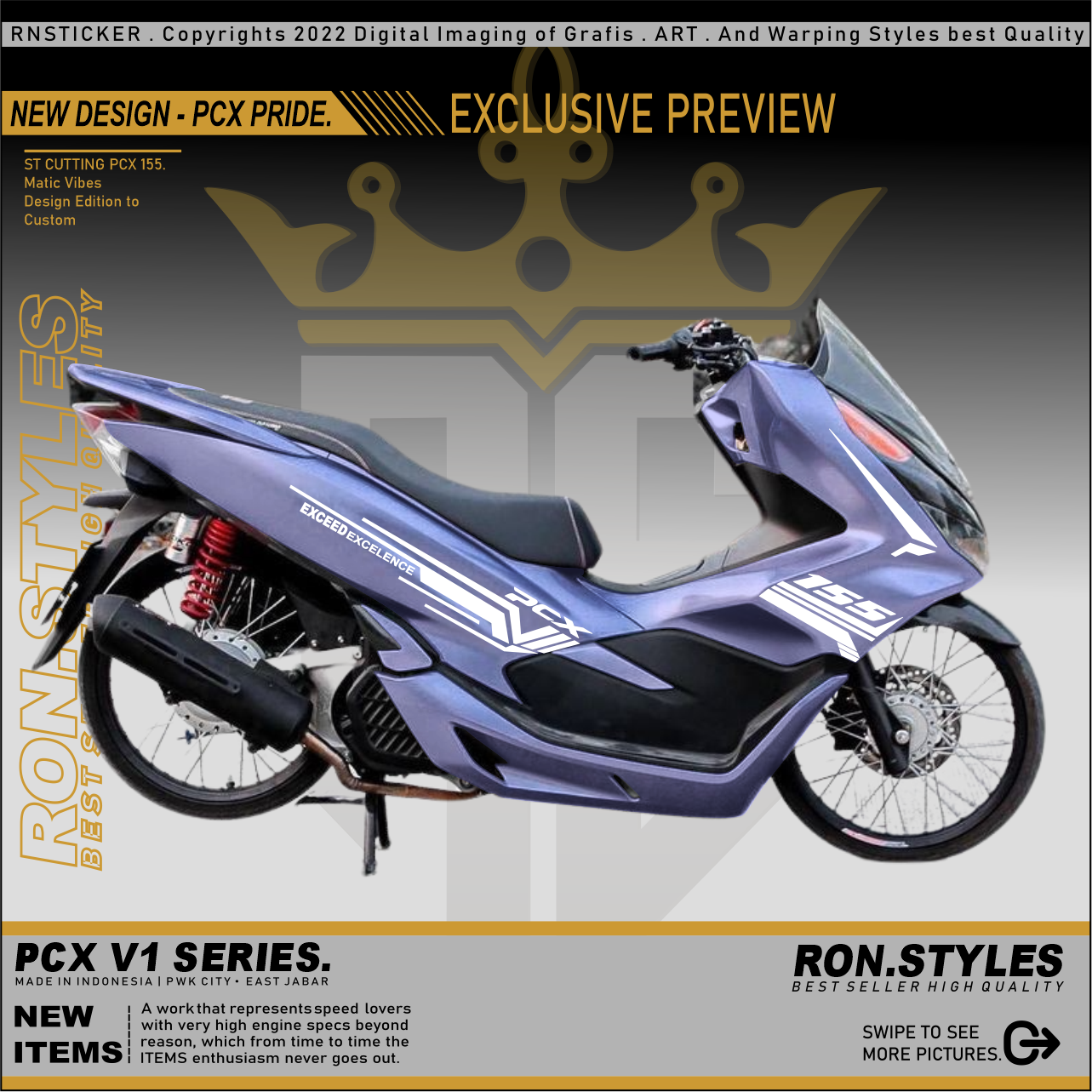 PCXV1 CUTTING STRIPING PCX 150 SIMPEL STRIPING VARIASI PCX HITAM PUTIH ...