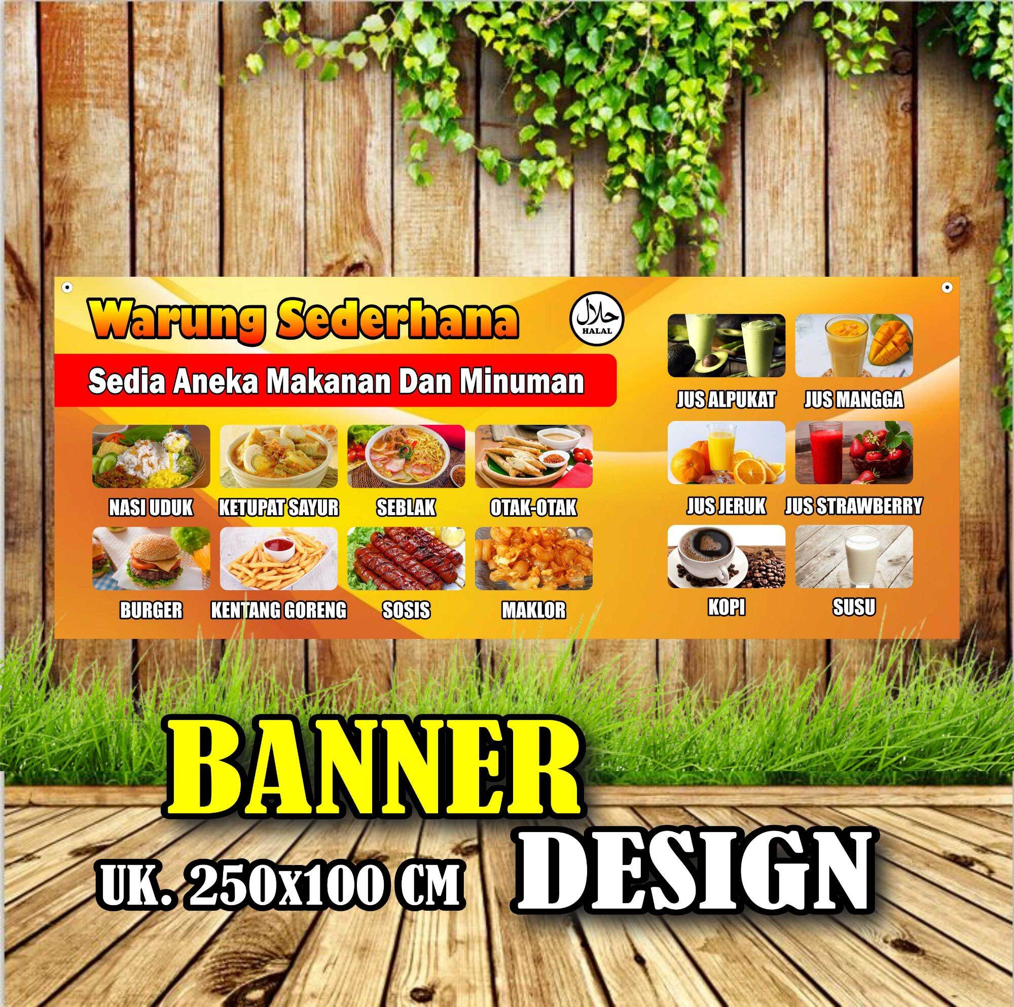Banner Spanduk Warung Jualan Makanan dan Minuman, Murah Bagus Simple ...