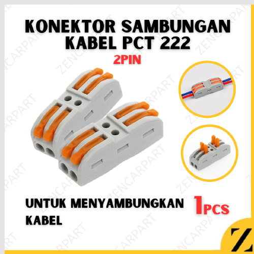 Terminal Penyambung Kabel Listrik 2 Pin Wire Cable Connector PCT 222 ...