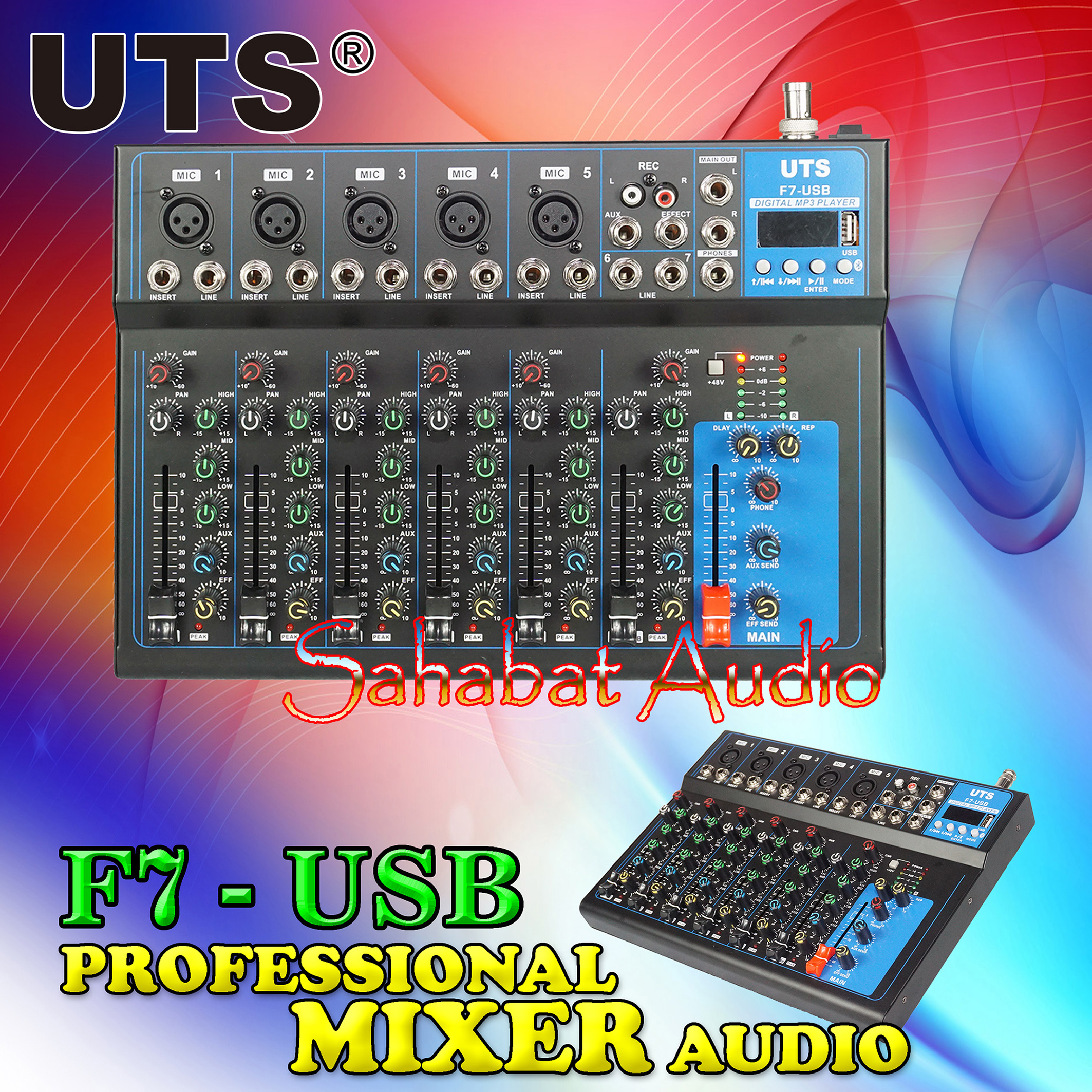 Mixer Audio UTS F7-USB / Professional Mixing 7 Channel - Mixer Audio ...