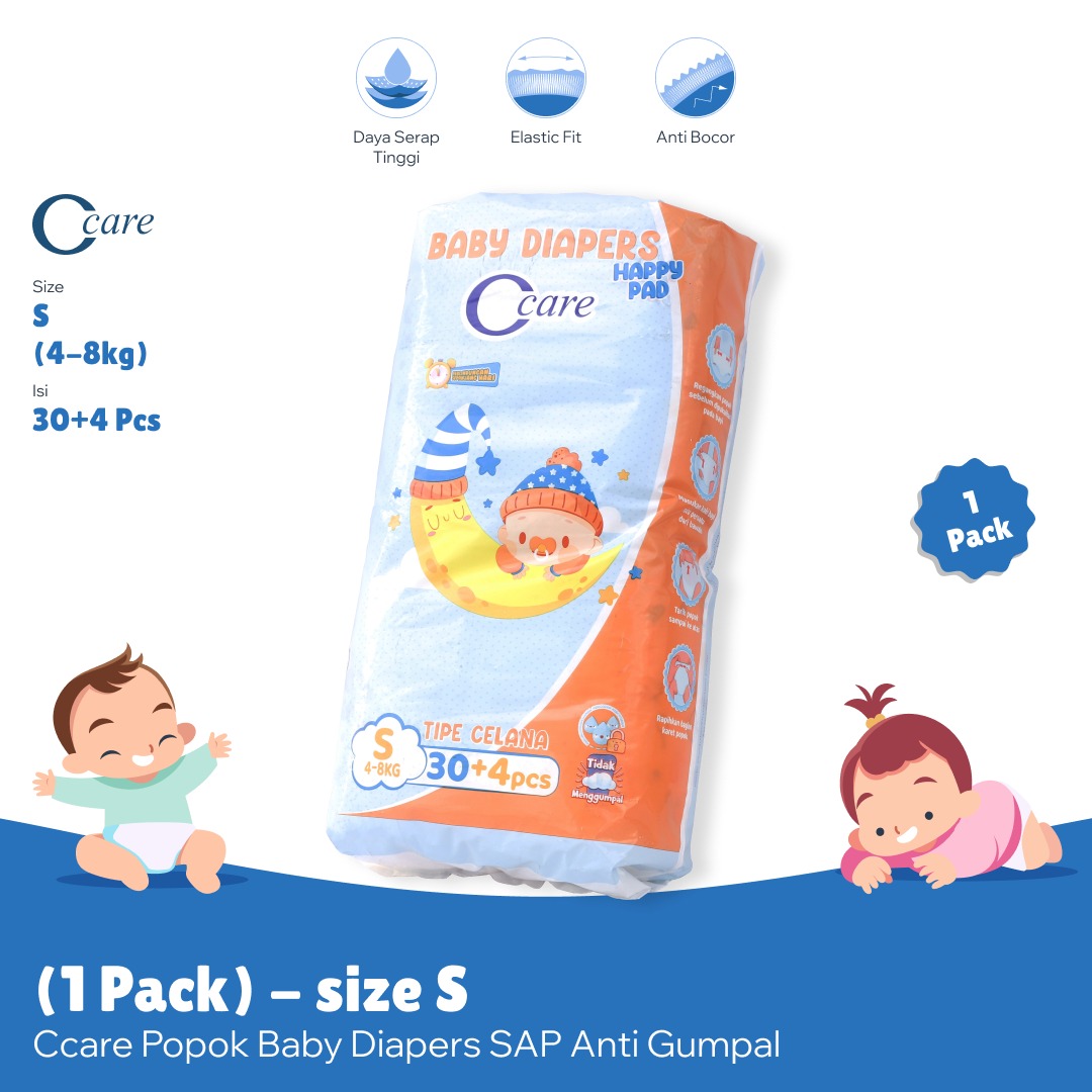 CCARE POPOK BABY DIAPERS SAP (FREE MASKER) | Lazada Indonesia