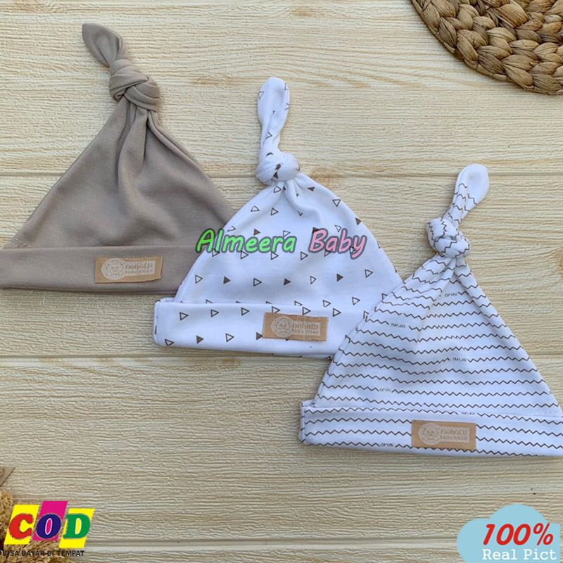 Serian Cream 3 PCS Topi Bayi Kupluk Bayi Baru Lahir Kualitas Premium ...