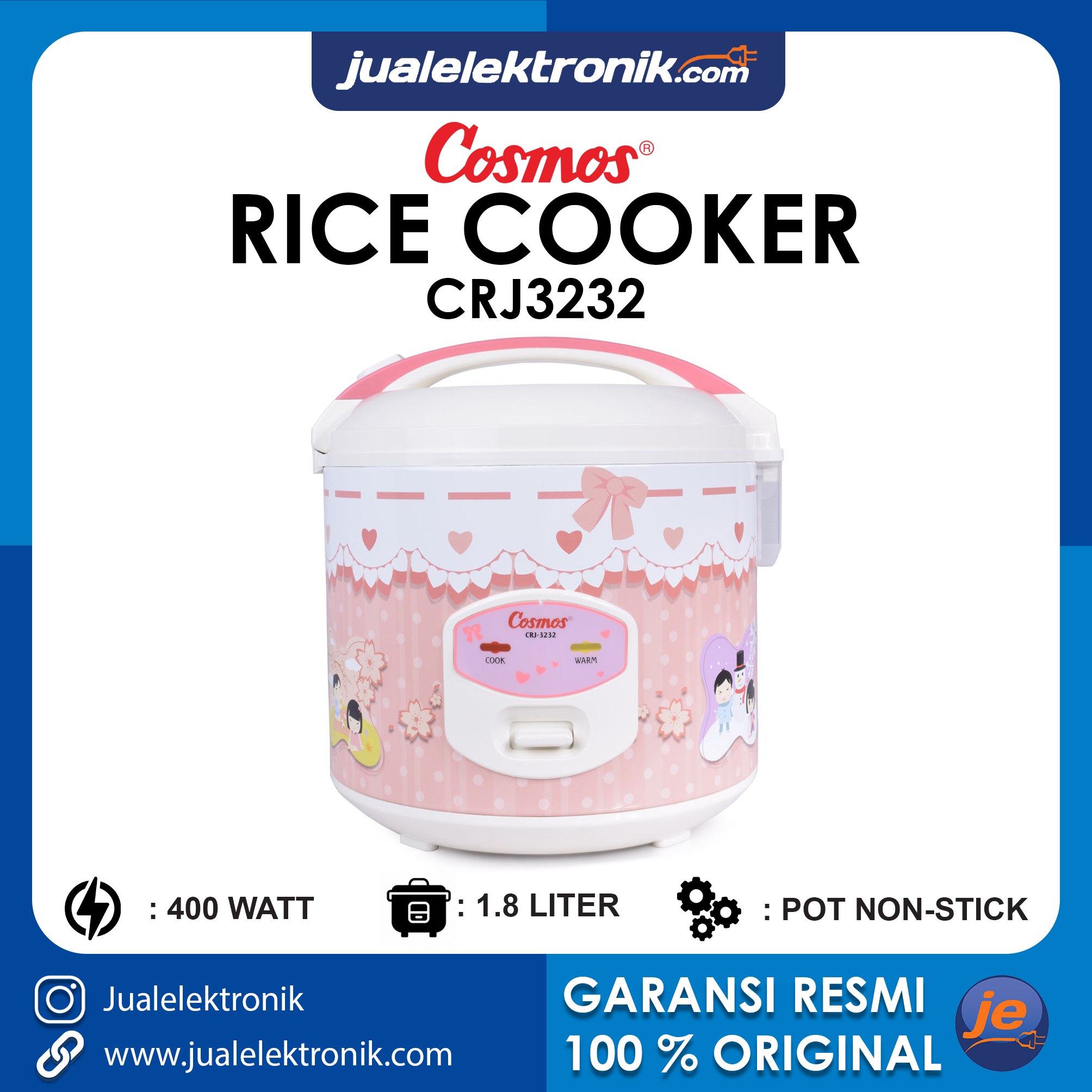 Cosmos Magic Com 1.8 Liter Nonstick - CRJ3232 | Lazada Indonesia