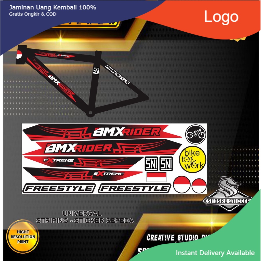 SHOSRO STICKER STRIPING SEPEDA / STICKER UNIVERSAL BIKE / VARIASI ...