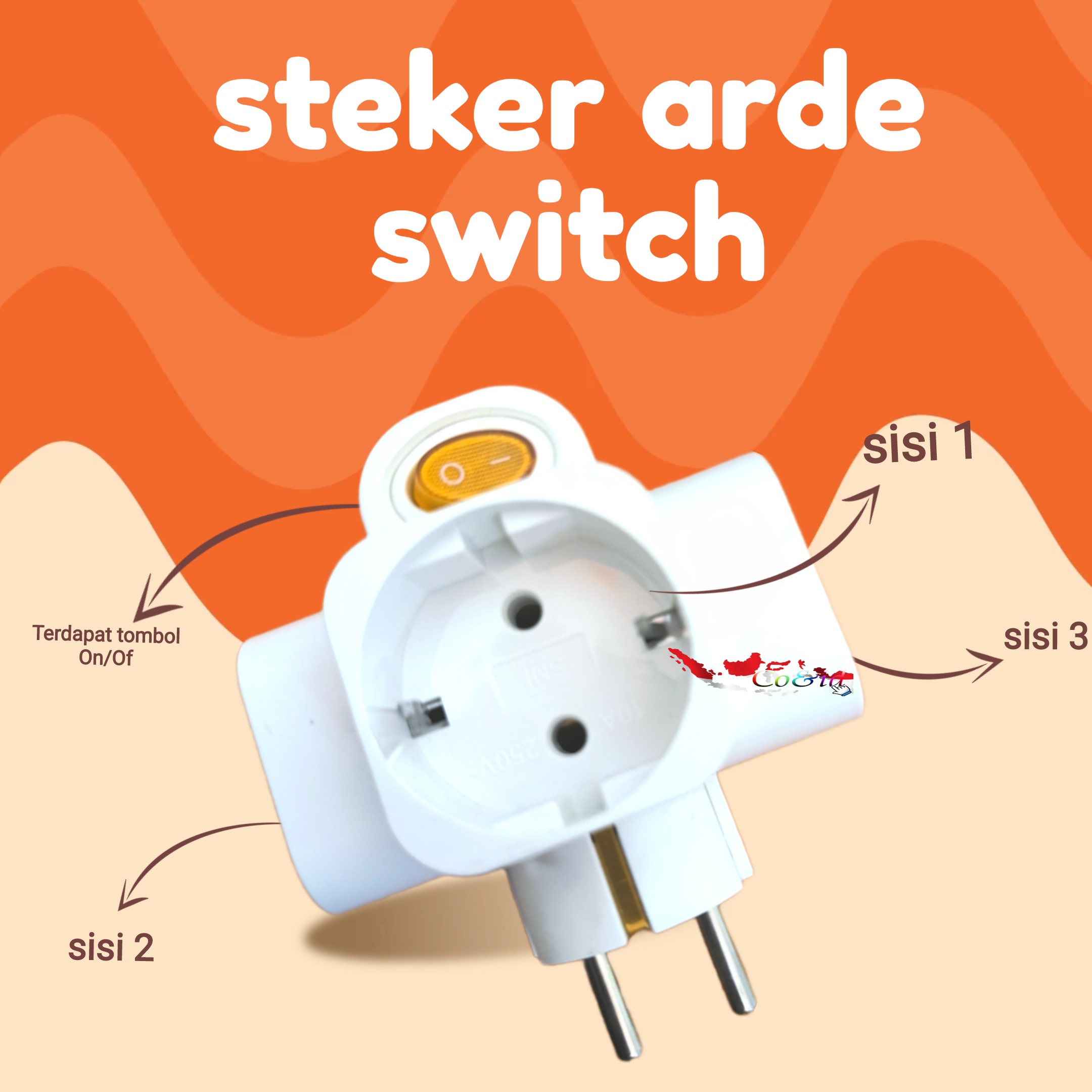 STEKET T Arde Switch / STEKER / STEKER 3 LUBANG / COLOKAN MULTI ...