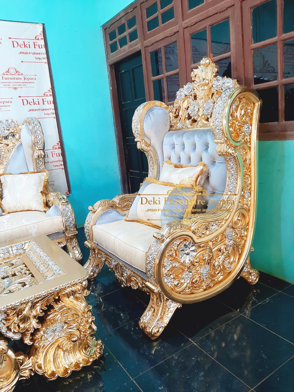 SOFA KURSI TAMU UKIR MEWAH JEPARA TERBARU KAYU JATI / SOFA JATI JEPARA ...