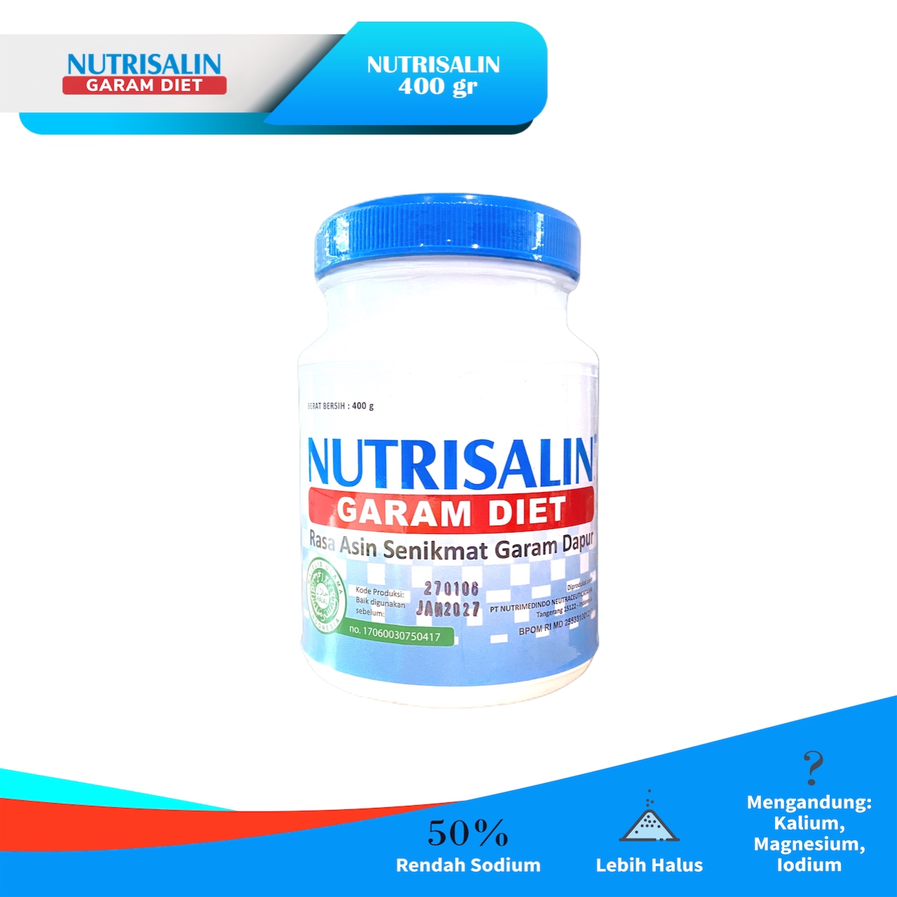 Nutrisalin Garam Sehat 400 gram | Lazada Indonesia