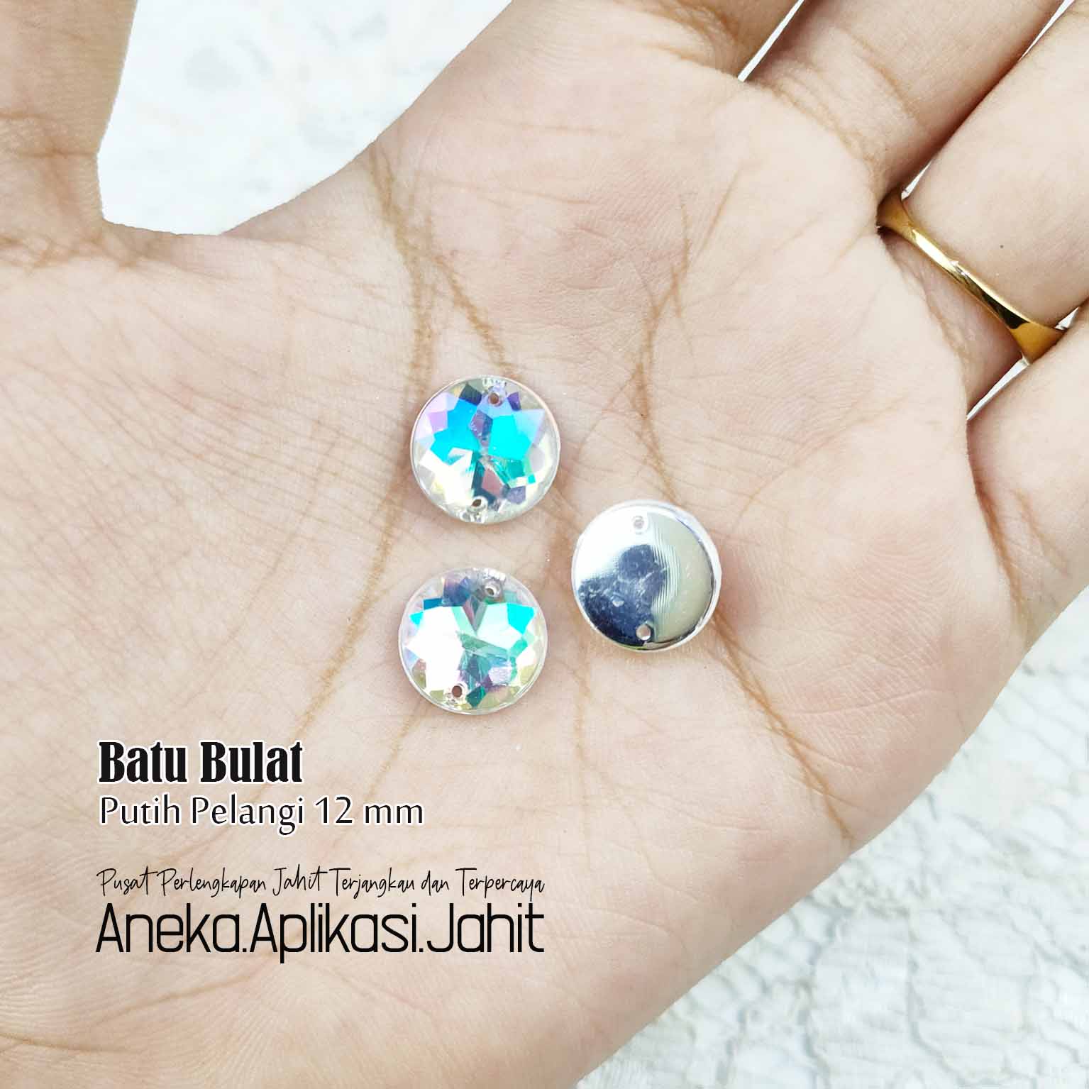 100 BIJI BATU BULAT 12MM MOTE BATU DIAMOND RESIN PAYET KRISTAL AKRILIK ...