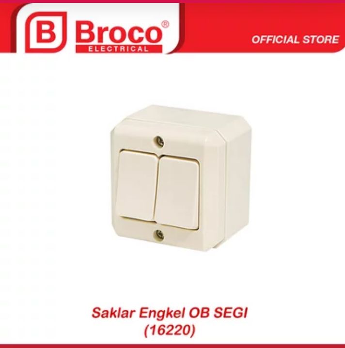Saklar Seri Dobel Merk Broco OB New Gee Model Tempel Original | Lazada ...