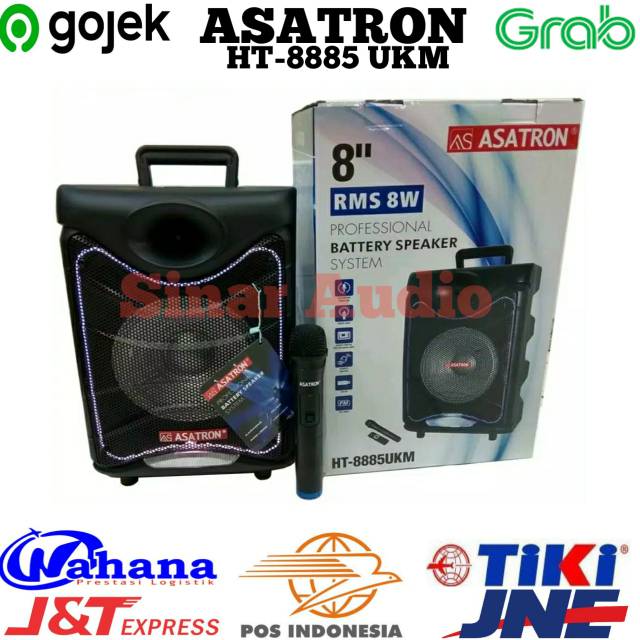 Speaker Portable Amplifier Wireless Asatron HT 8885 UKM 8 inch | Lazada ...
