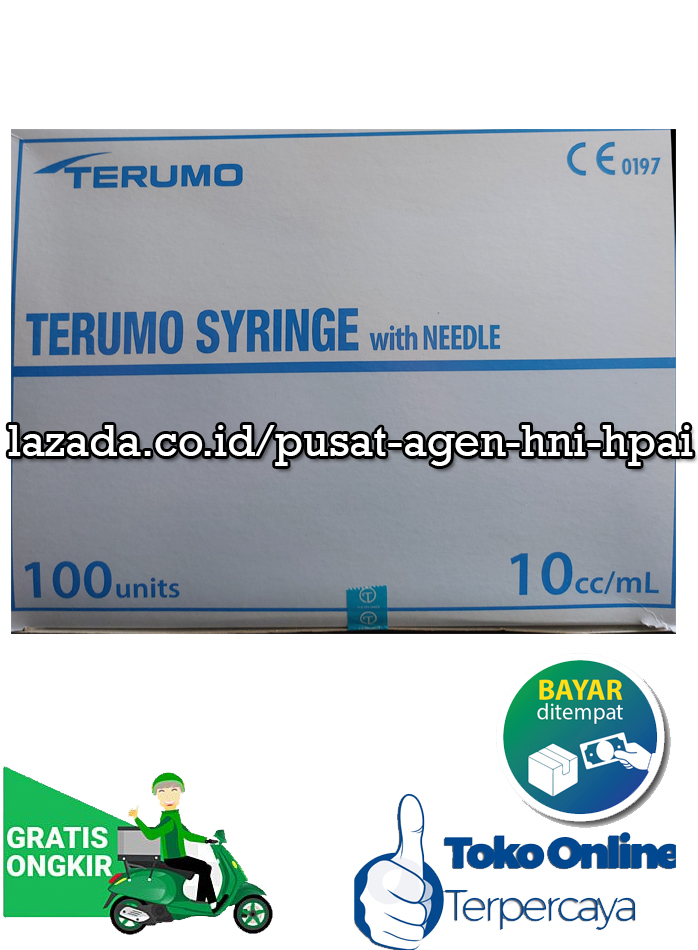 100 PCS Spuit 10 cc Syringe 10 ml TERUMO Syringe 10ml with Needle isi ...