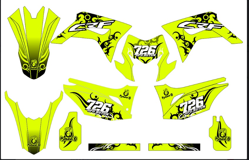 Decal Stiker CRF 150L terbaru 066 MOTIF BATIK HIJAU STABILO | Lazada ...