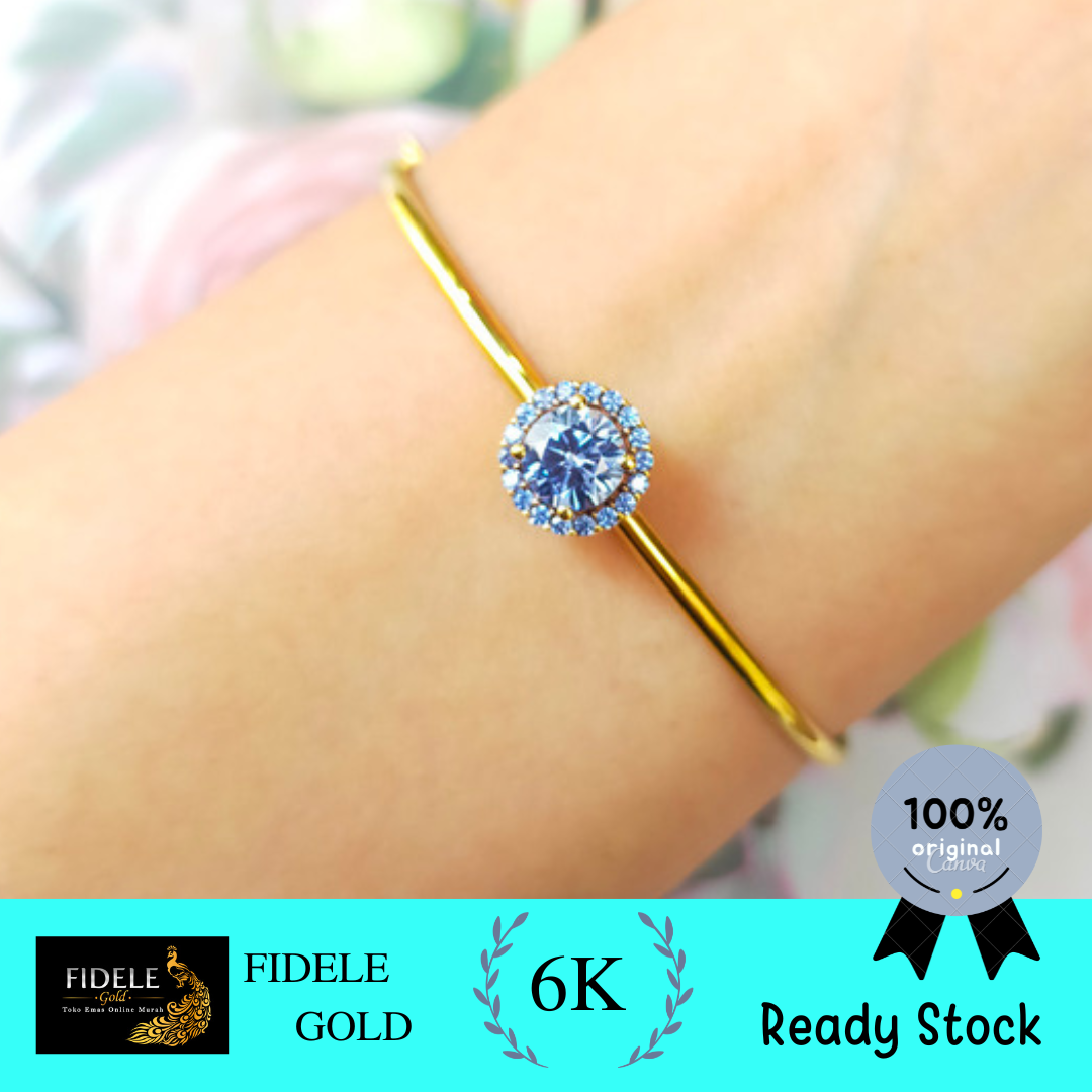 Gelang biru soliter mata emas 300 kekinian style korea gelang emas asli ...