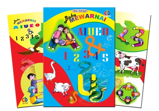 Mewarnai AIUEO & 12345 / Belajar & Mengenal Warna-Abjad-Huruf-Angka ...