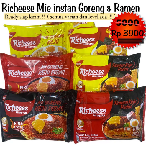 READY lansung kirim! RICHEESE mie goreng viral 4 varian rasa | mie ...