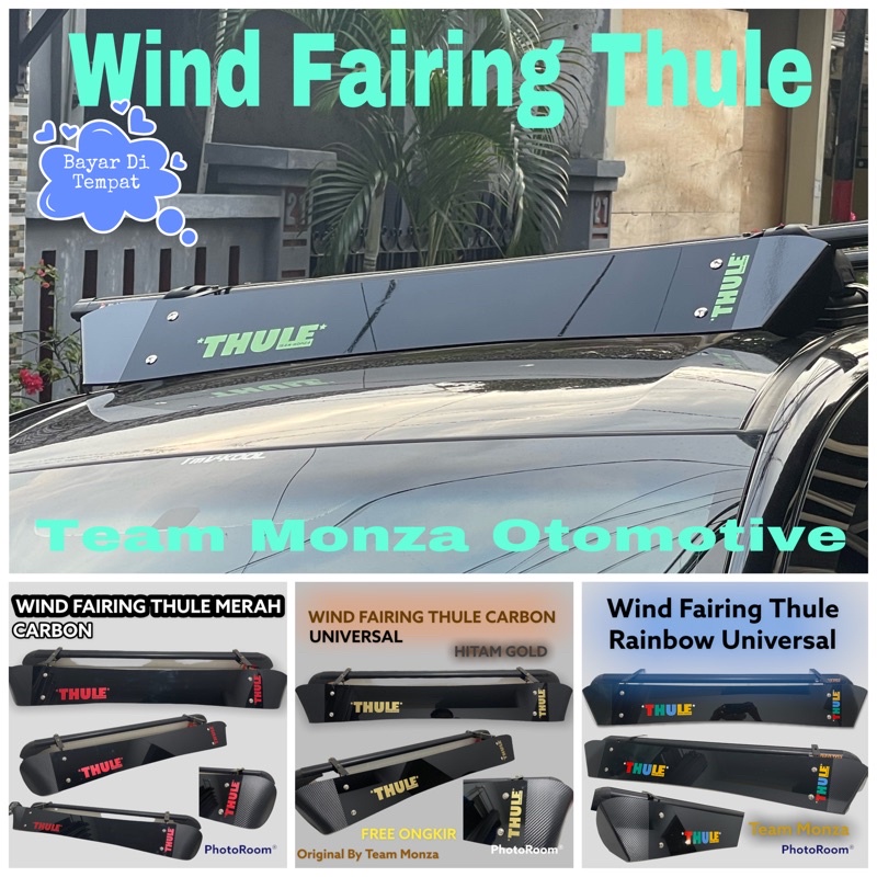 Wind Fairing THULE Universal Hitam Carbon ( MIKA&BRACKET ) TANPA ...