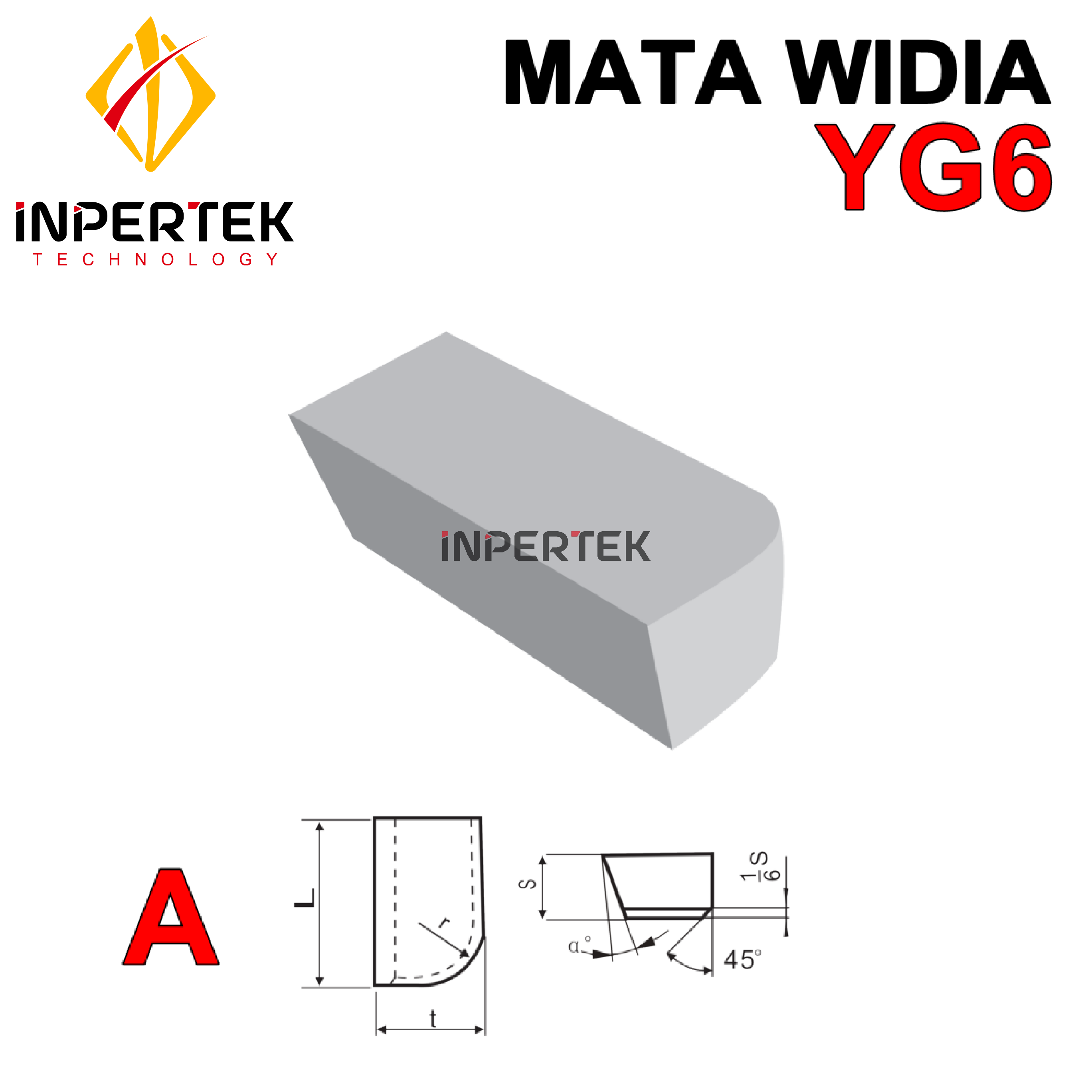 Mata Widia A16 YG6 Pahat Bubut Tip A 16 YG 6 Cemented Carbide Brazed | Lazada Indonesia
