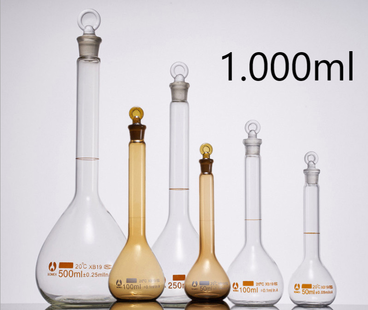 BOMEX Transparent Volumetric Flask/ Labu Volumetri / Labu Ukur 1000 ml | Lazada Indonesia