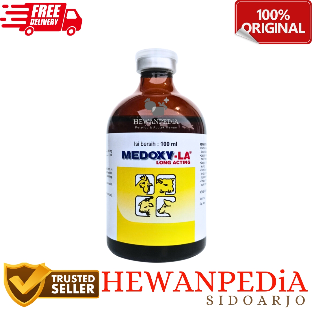 MEDOXY LA 100 ml MEDION- Antibiotik Long Acting Anjing Kucing Sapi ...