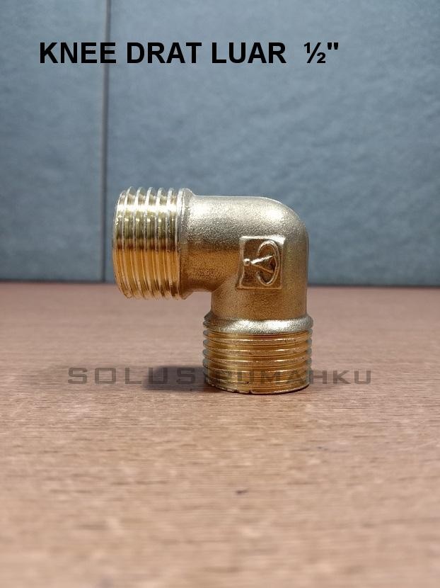 [ JKU ] KNEE DRAT LUAR 1/2 INCH KUNINGAN / Elbow L Knie Keni Belokan ...