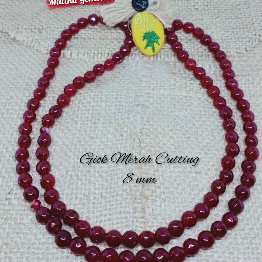 TASBIH BATU GIOK MERAH CUTTING 99 BUTIR 8 MM 100% NATURAL | Lazada ...