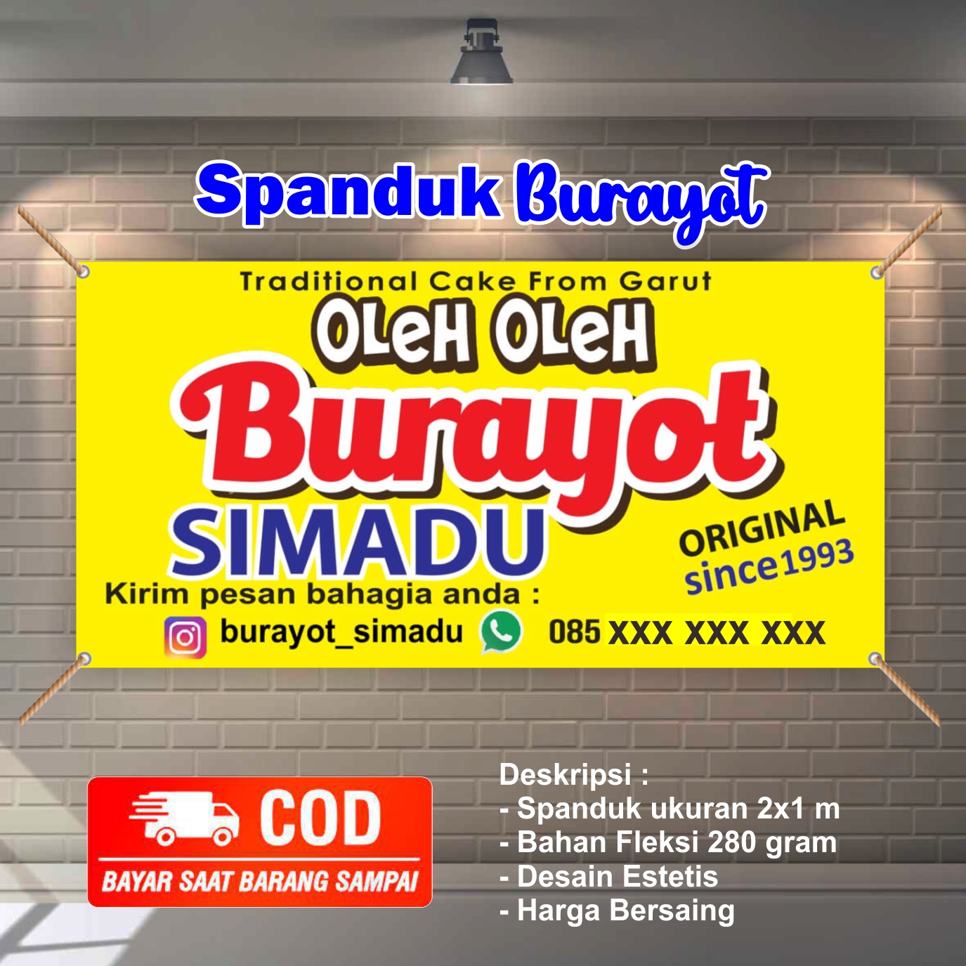 spanduk banner oleh-oleh khas garut burayot | Lazada Indonesia