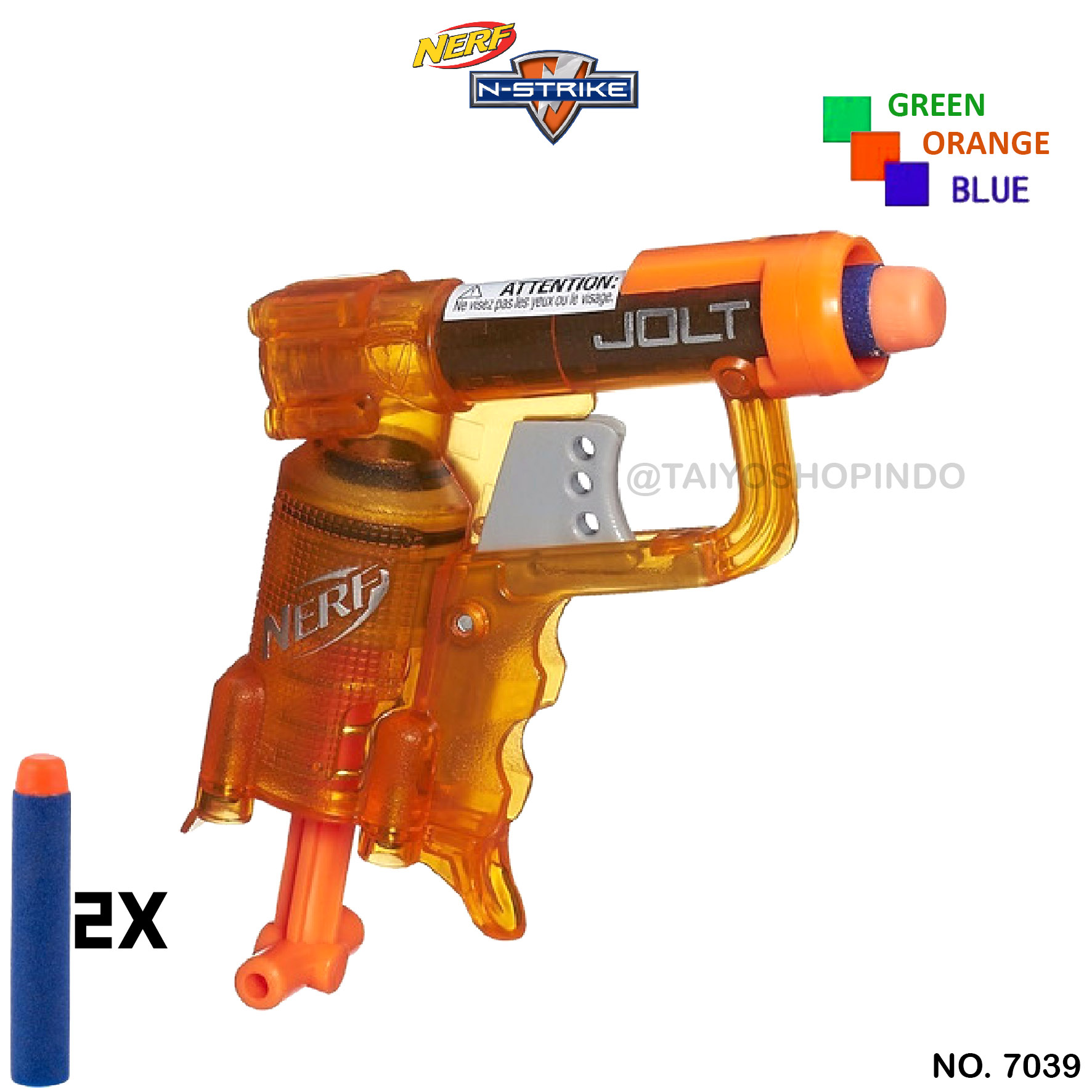 TAIYO Mainan Anak Nerf Gun Jolt 7039 Senjata Pistol Tembakan | Lazada ...