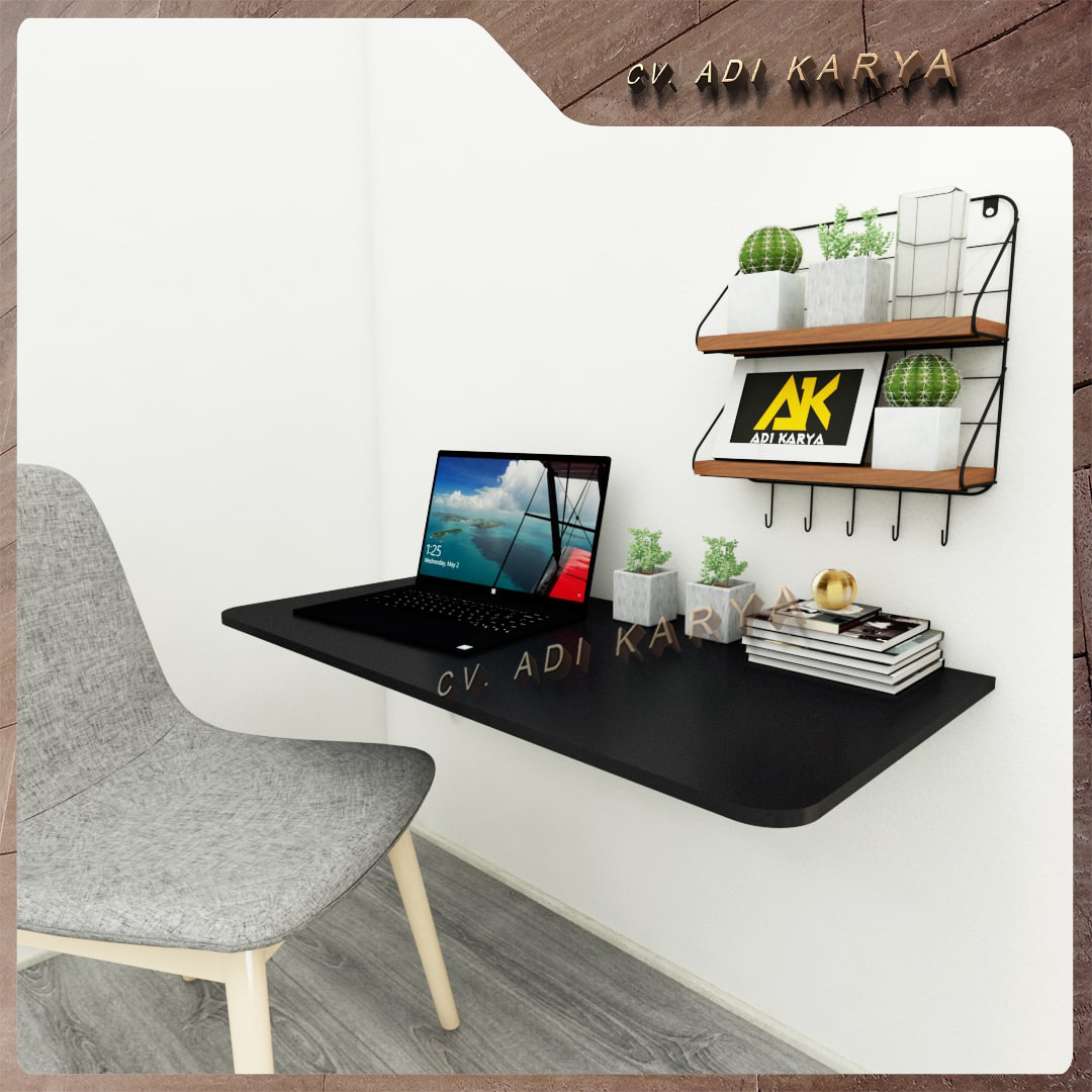 Meja Lipat Dinding 100 x 40 Meja Belajar Kerja Dinding Ambalan Tempel ...
