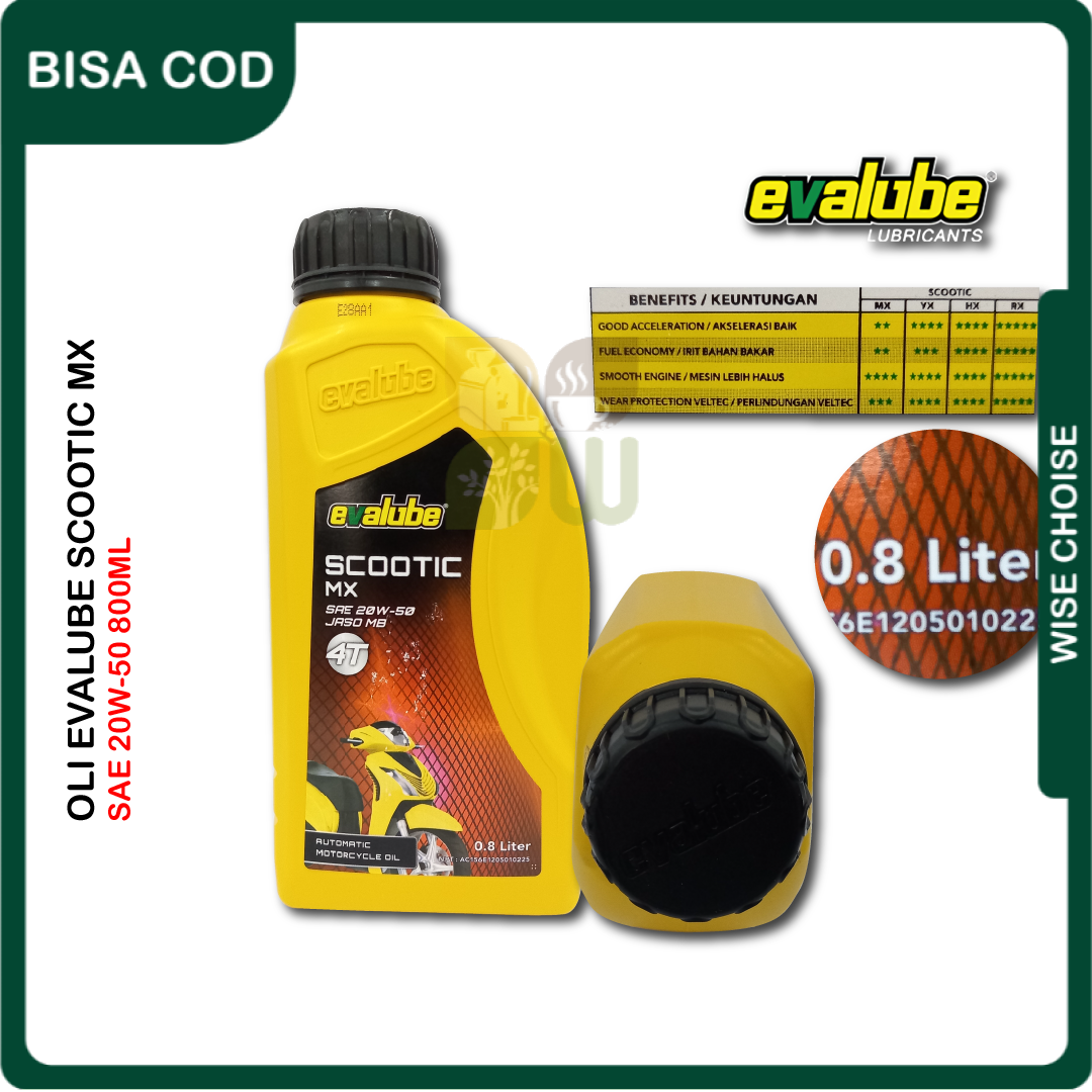 Evalube Scootic MX Oli Mesin Motor Matic Universal Oil 4 Tax 800ml ...