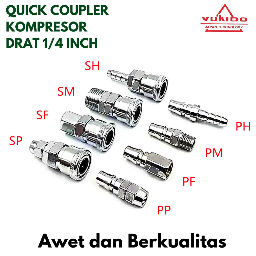 Sambungan Selang Kompresor Angin Quick Coupler Adapter Plug Soket Slang ...