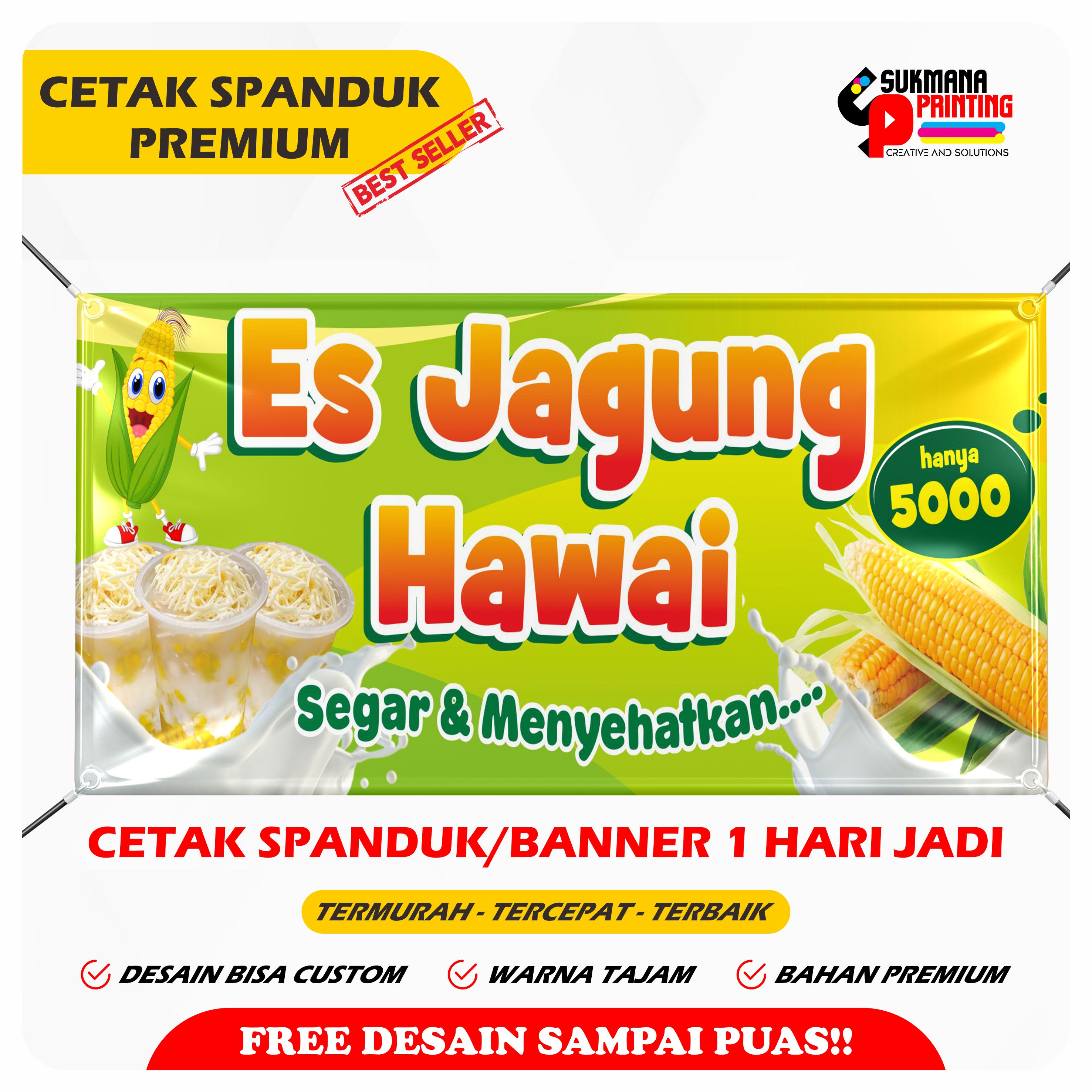 [FREE DESAIN] CETAK SPANDUK BANNER MINUMAN ES JAGUNG VIRAL CUSTOM ...