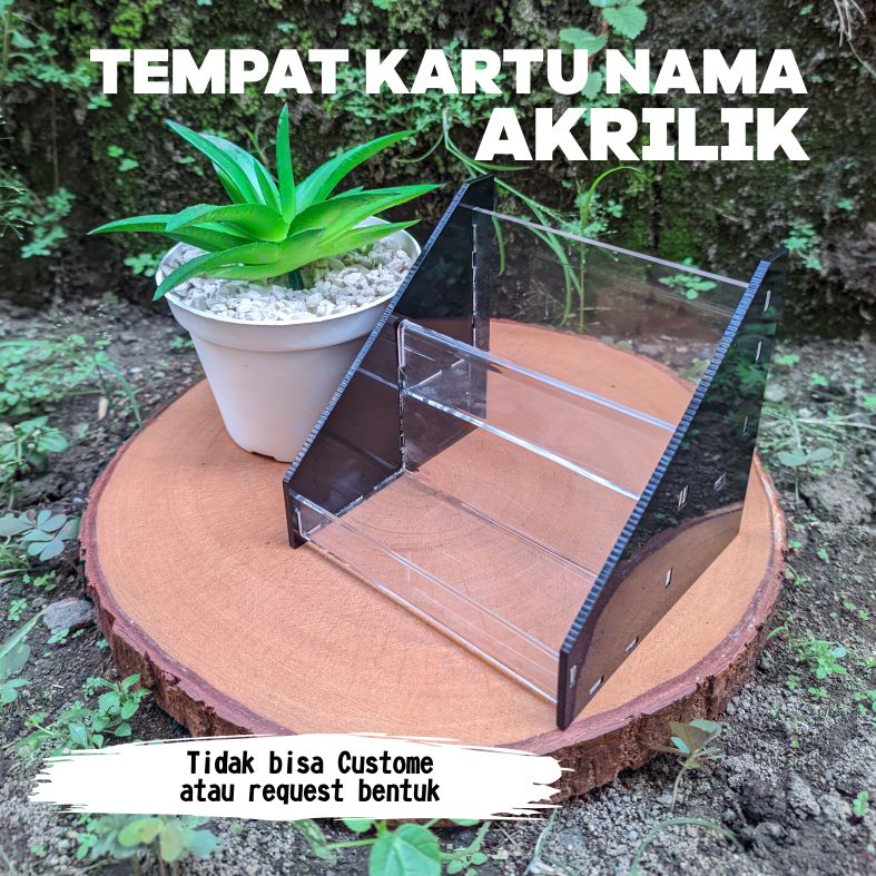 STAND TEMPAT KARTU NAMA | TEMPAT NAME CARD HOLDER 2 TINGKAT AKRILIK ...