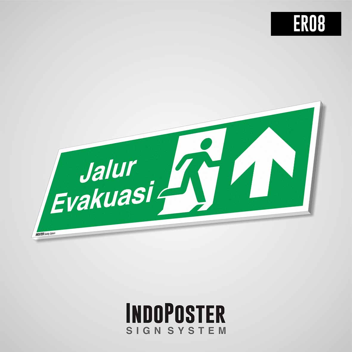 Safety Sign Emergency Rambu K3 PVC Tanda Jalur Evakuasi Arah Atas Kanan ...