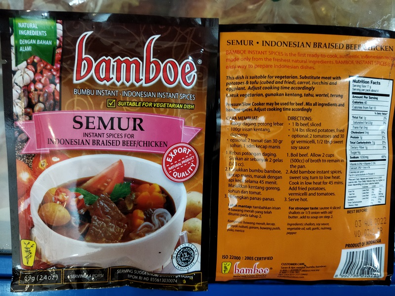 Bamboe Bumbu Semur Instan Bamboe Semur Bumbu Instan 69gram | Lazada Indonesia