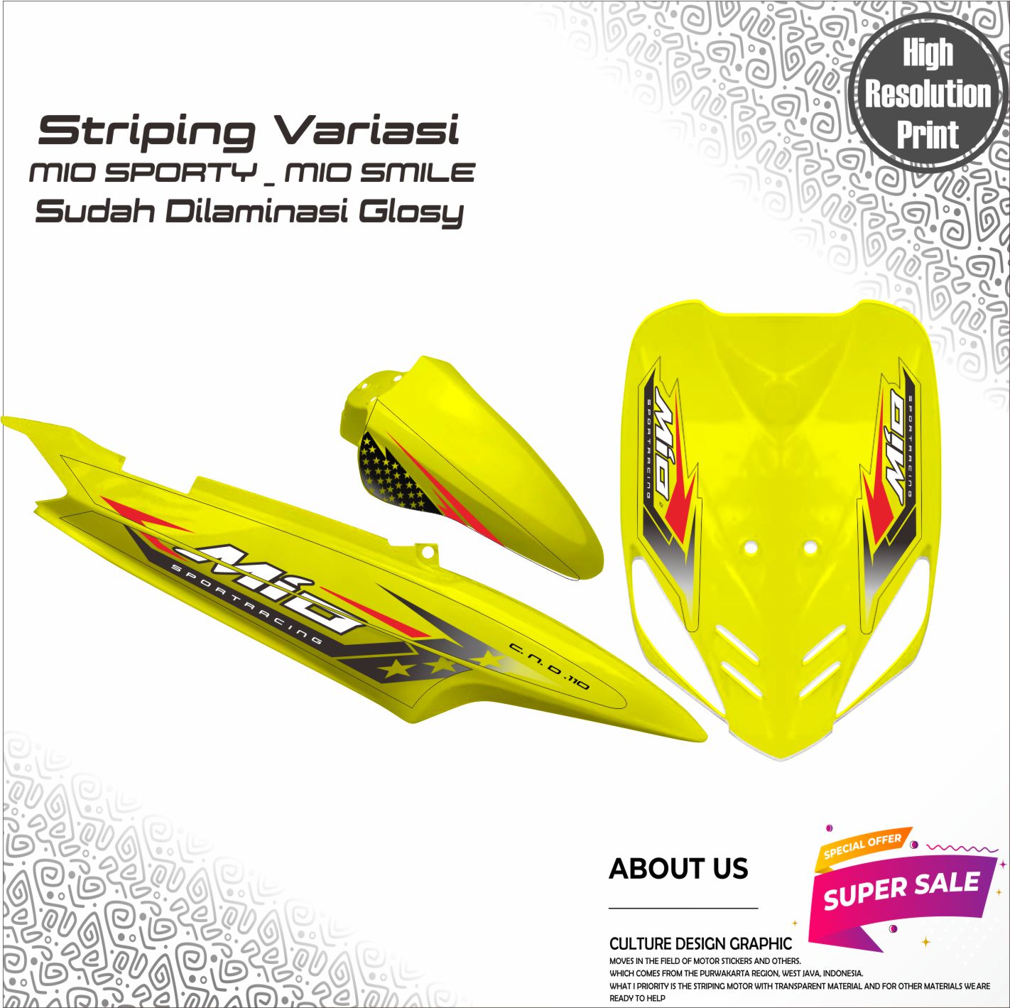 Stiker variasi motor yamaha mio sporty striping variasi mio keren ...