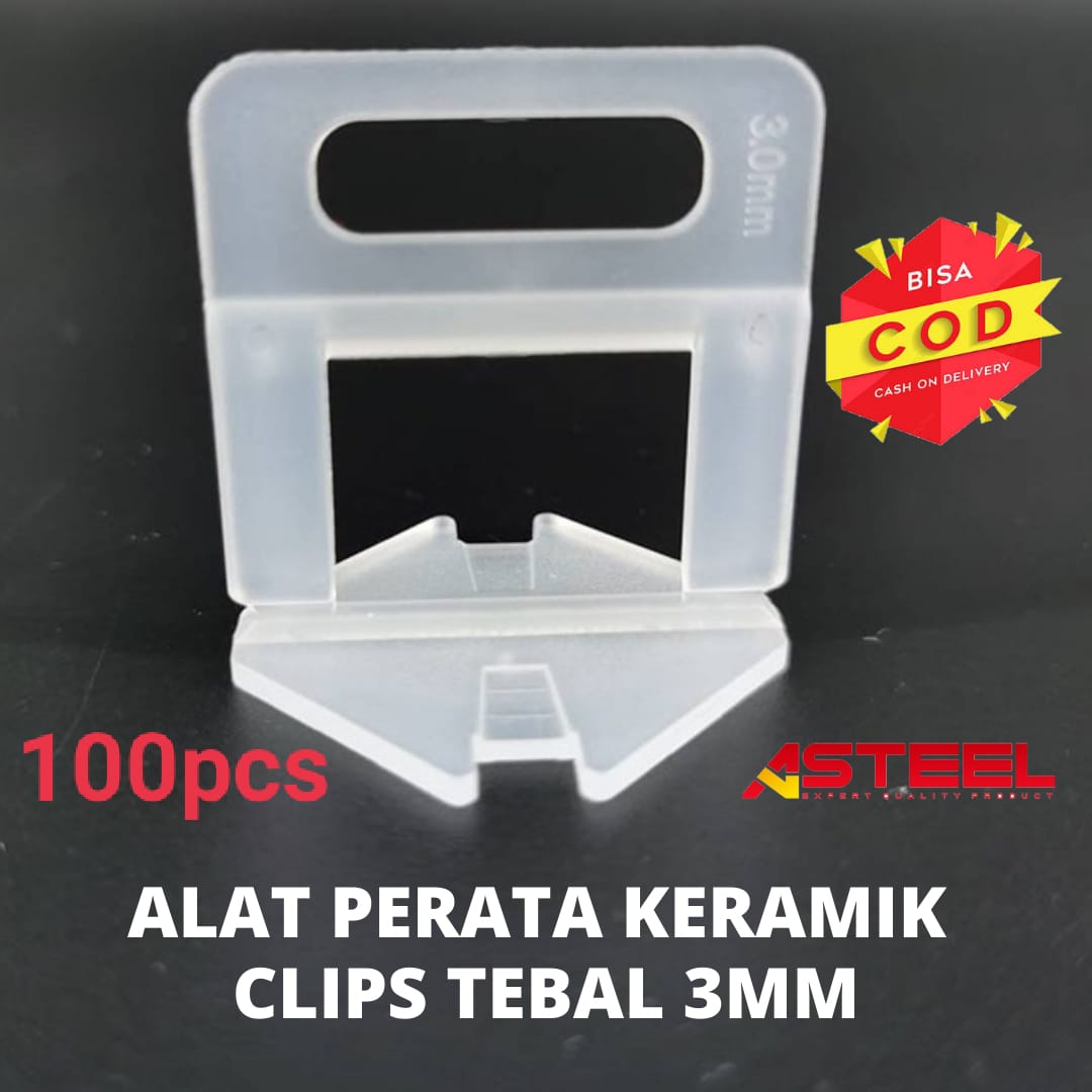 ASTEEL Klip untuk perata pasang keramik tipe pasak tebal 3 mm 100 pcs ...