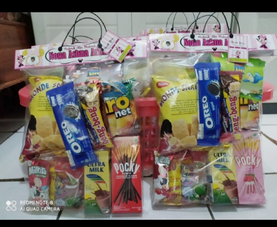 ( ISI 10PCS ) LABEL SNACK ULTAH TEDAK SITEN KHITANAN COD FREE PLASTIK ...