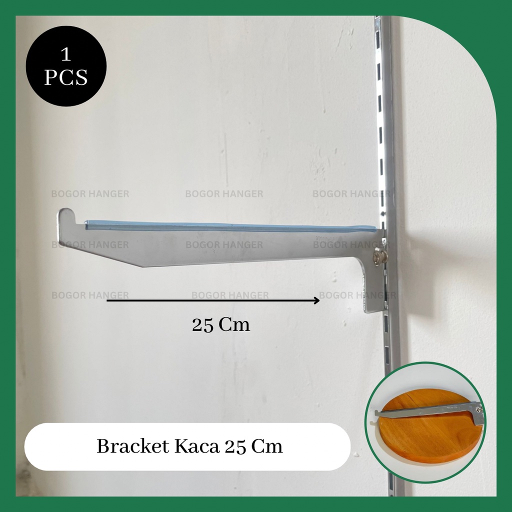(PER 1 PCS) Bracket Kaca Stainless Ukuran Lengkap (Import) Braket Daun ...